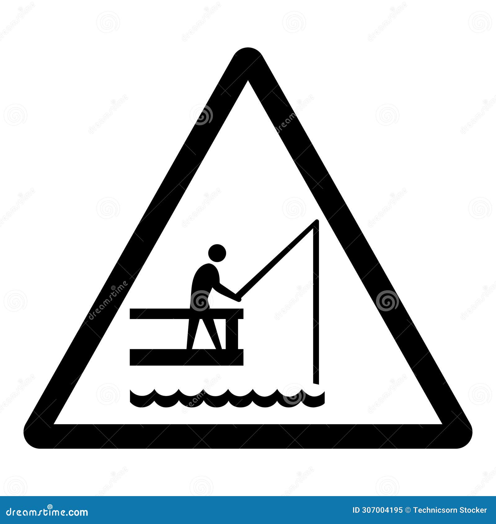 Fishing Off Deck Symbol Sign, Vector Illustration, Isolate on White ...