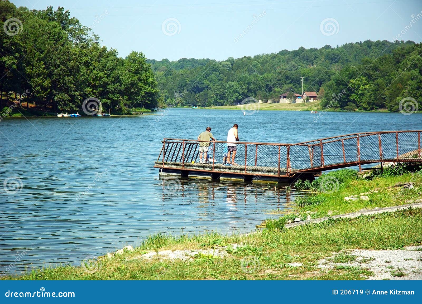 Fishing off the Dock stock image. Image of dads, fishing - 206719