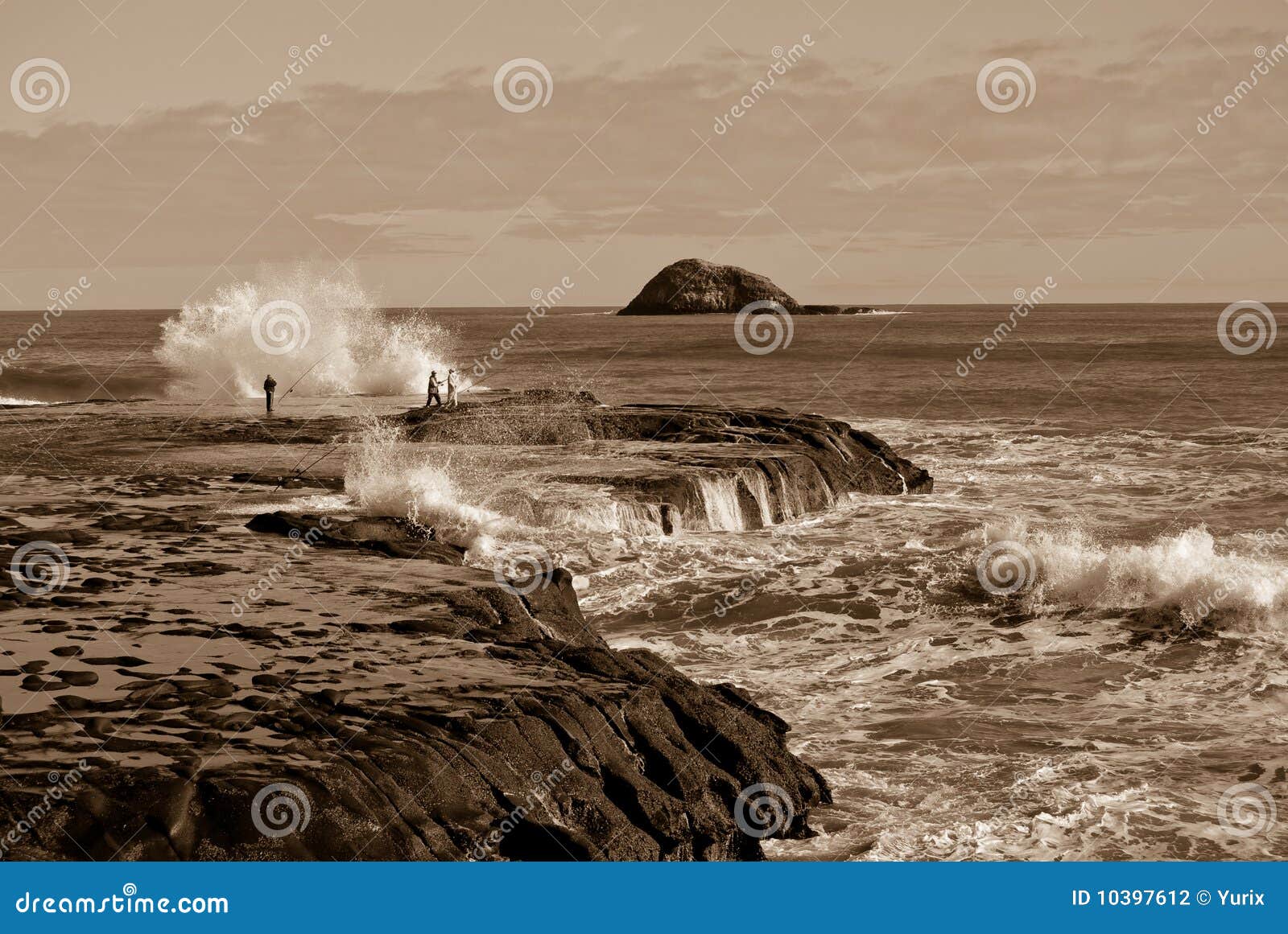 Fishing off the rocks stock photo. Image of vintage, wild - 10397612