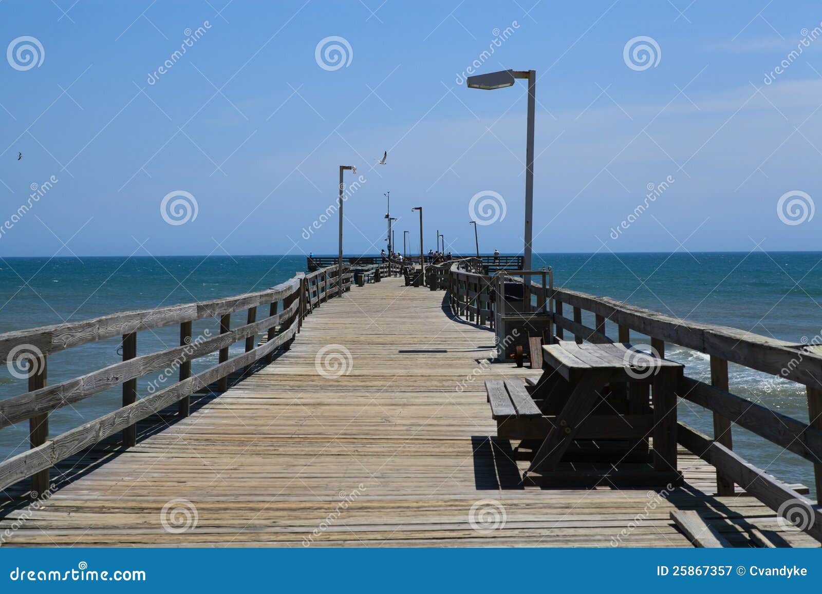 Fishing Pier Boardwalk Outer Banks North Carolina Stock Image - Image ...