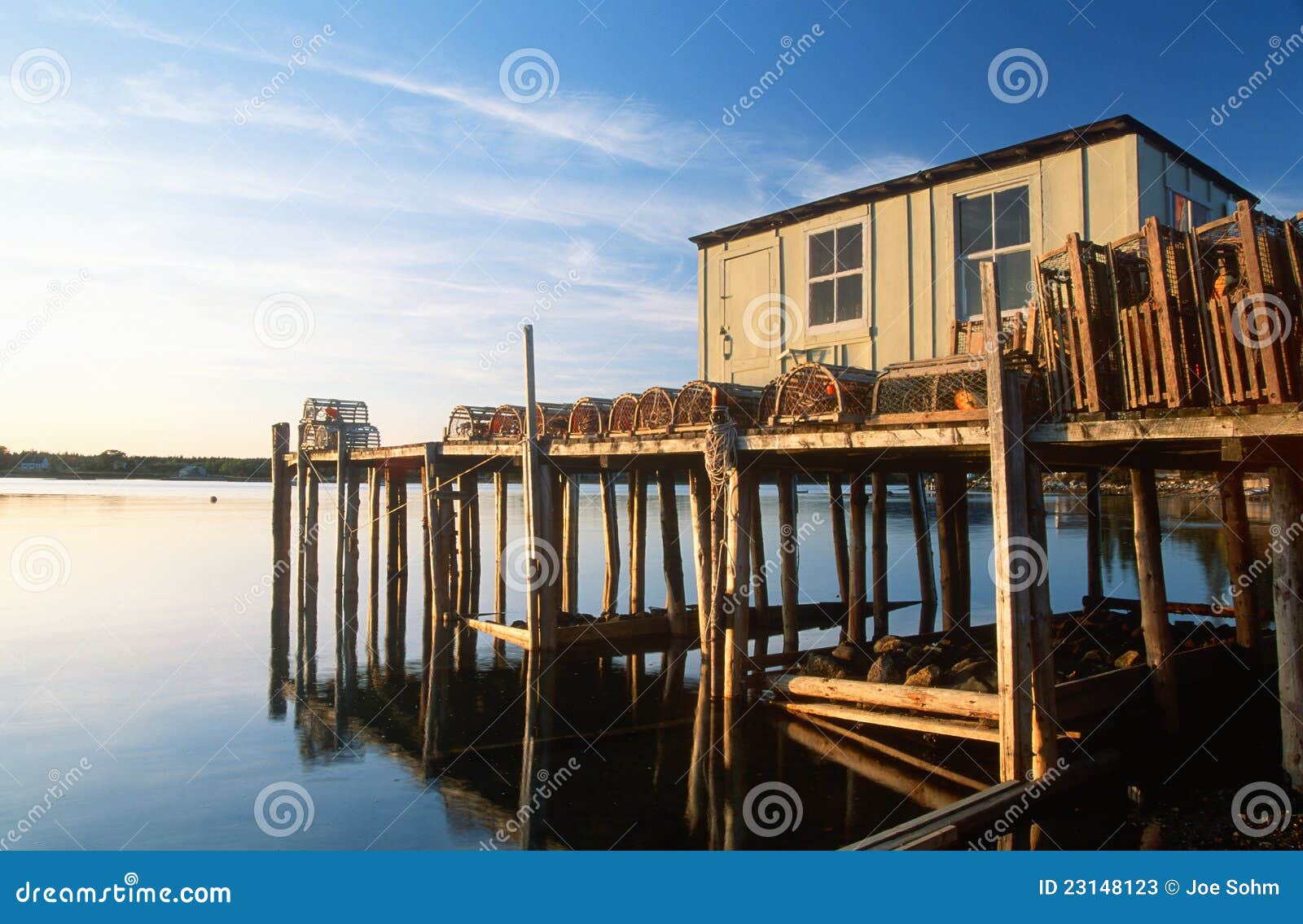 Lobster Traps And Red Shed Stock Image | CartoonDealer.com #44700607