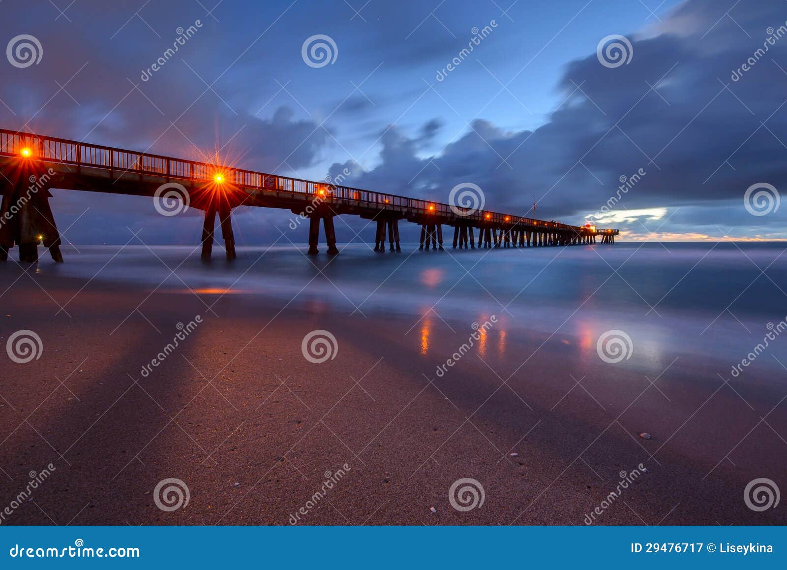 Fishing pier at night stock image. Image of light, evening - 29476717