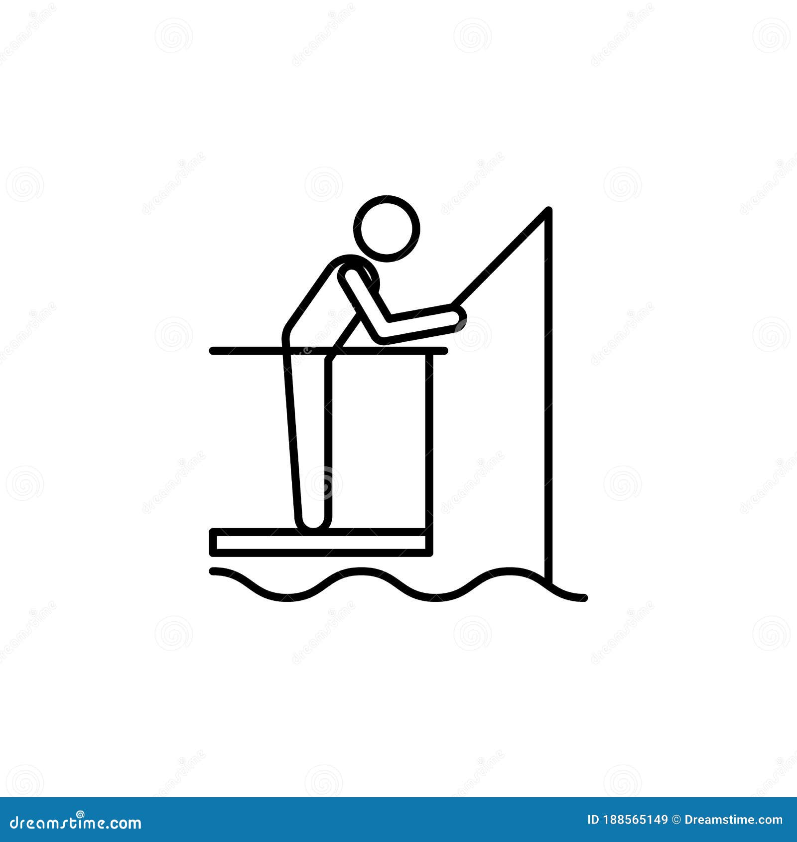 Fishing Pier Sign Icon. Element of Navigation Sign Icon. Thin Line Icon ...