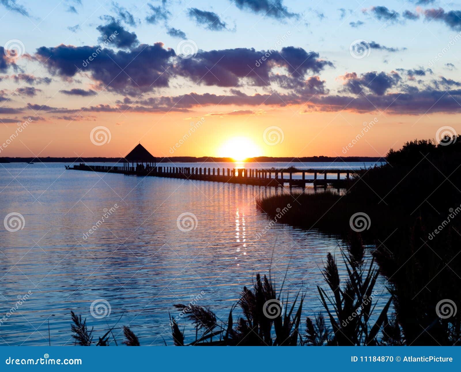 Fishing Pier Sunset stock photo. Image of twilight, fishing - 11184870