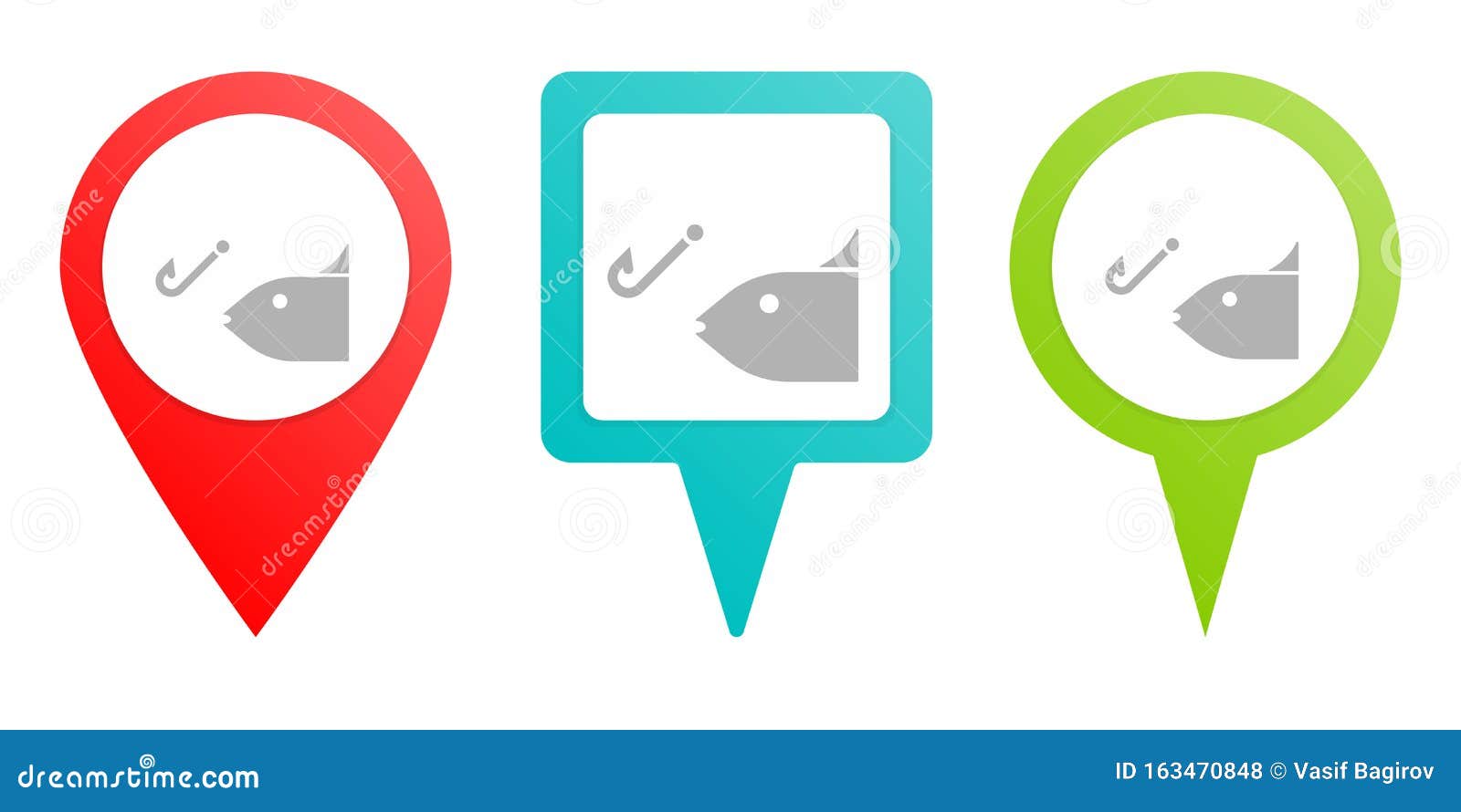 Fishing Pin Icon. Multicolor Pin Vector Icon Stock Illustration ...
