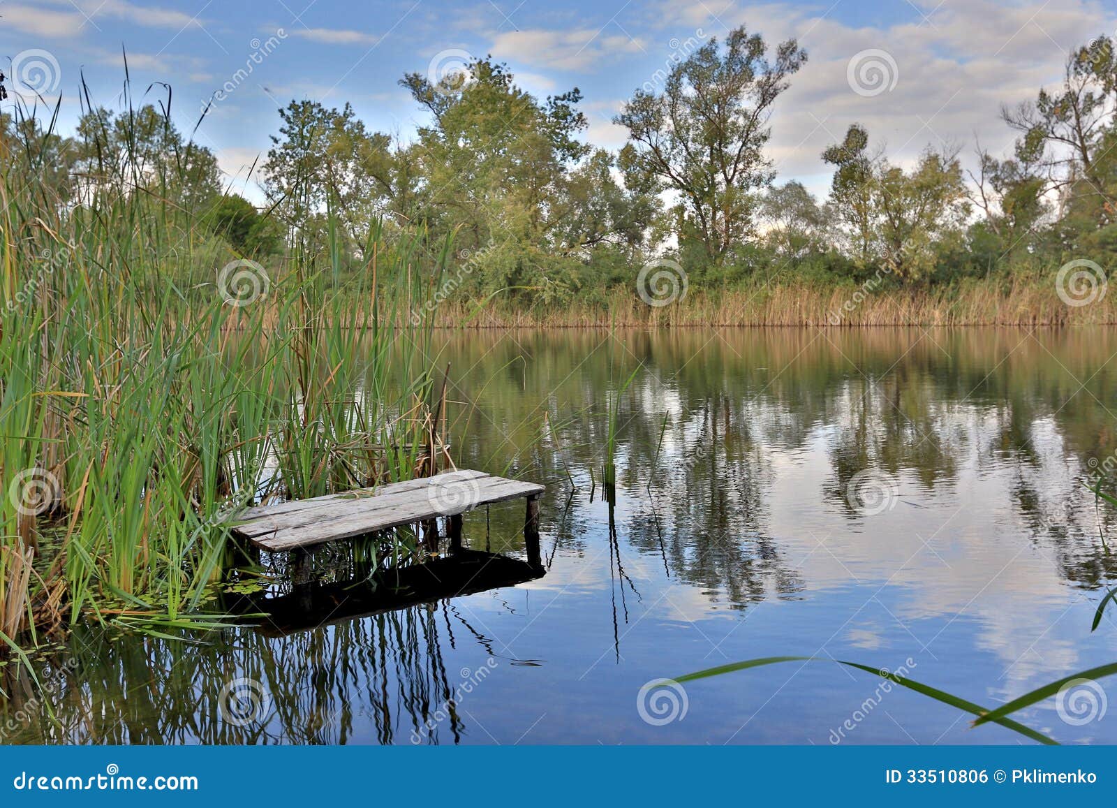 Fishing place on river stock photo. Image of leafs, riverside - 33510806