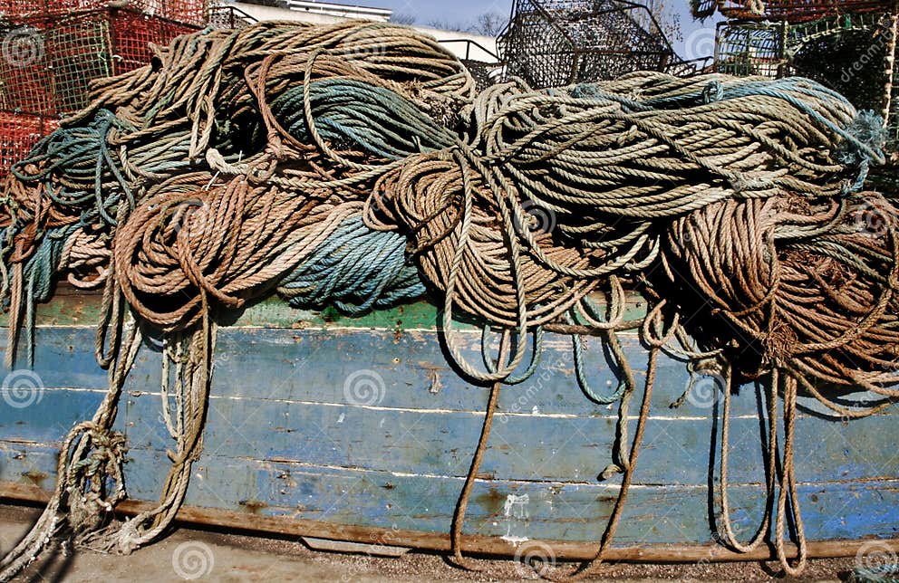 The fishing port ropes stock image. Image of cable, tools - 27840619