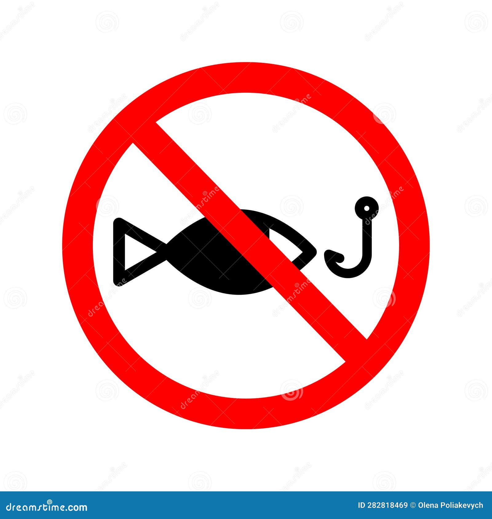 Fishing Prohibited. Prohibition Sign. Vector Illustration. EPS 10 Stock ...