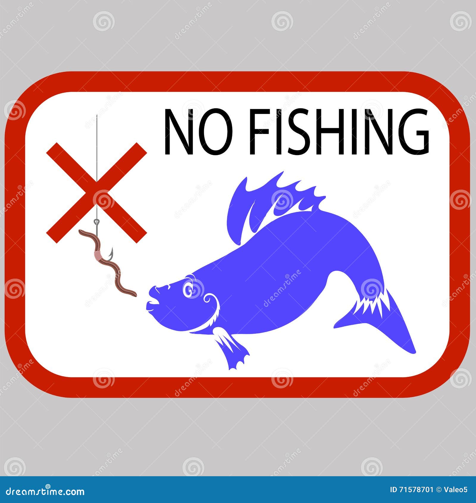 Fishing Prohibited Sign stock vector. Illustration of sign - 71578701