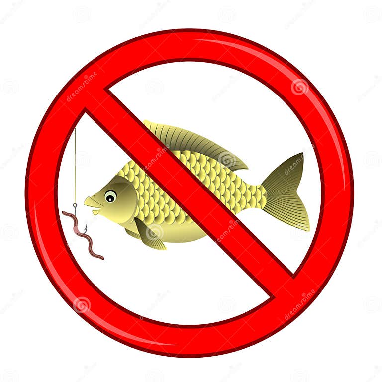 Fishing Prohibited Sign stock vector. Illustration of fisherman - 71499593