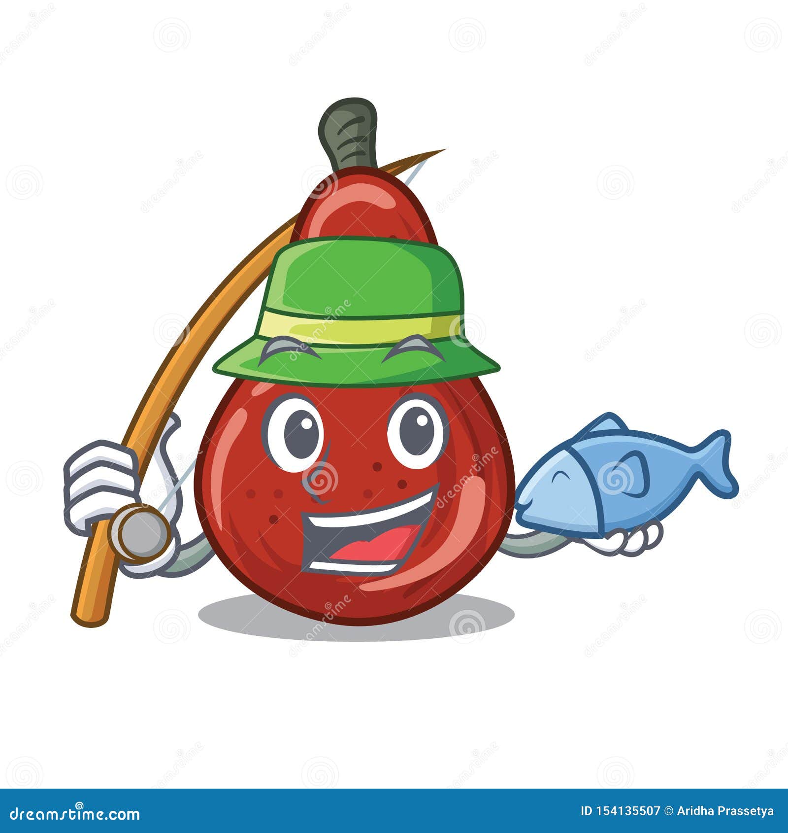 Fishing Red Pears Isolated in the Mascot Stock Vector - Illustration of ...