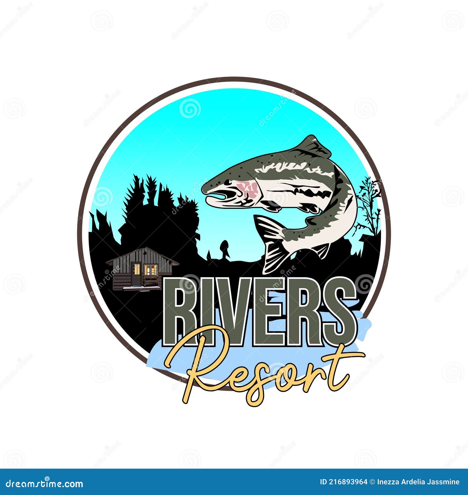 Fishing, Resort Logo Vector Design Stock Vector - Illustration of ...