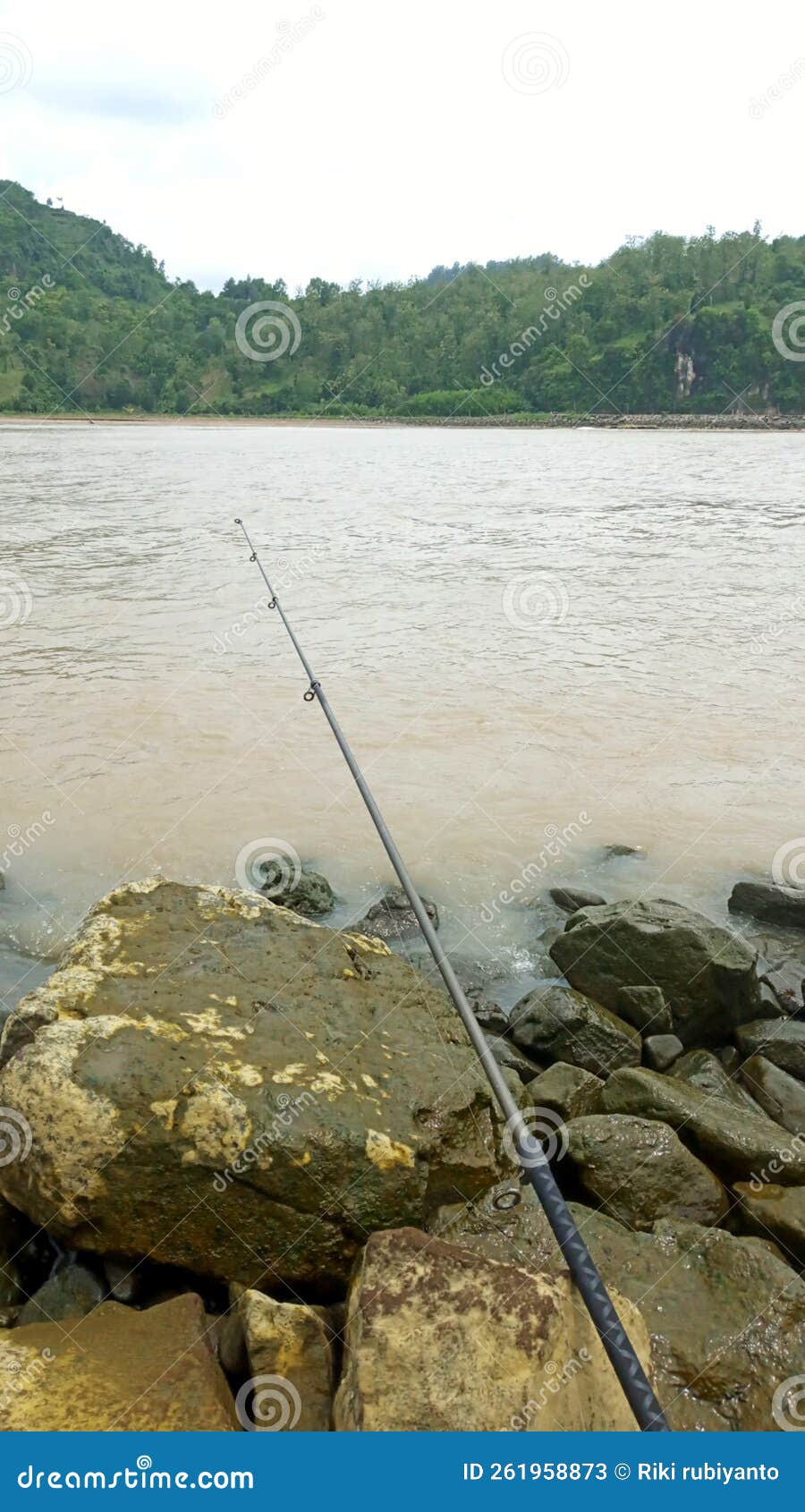 Fishing in the River Estuary with Beautiful Scenery Stock Image - Image ...