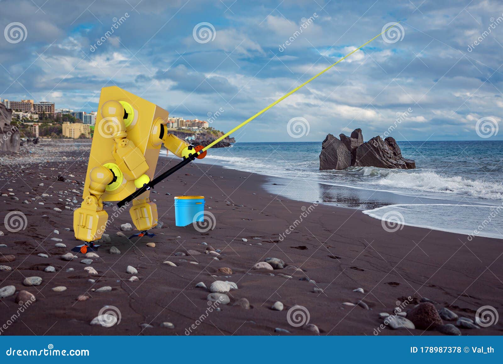 Fishing robot stock photo. Image of intelligence, achievement - 178987378