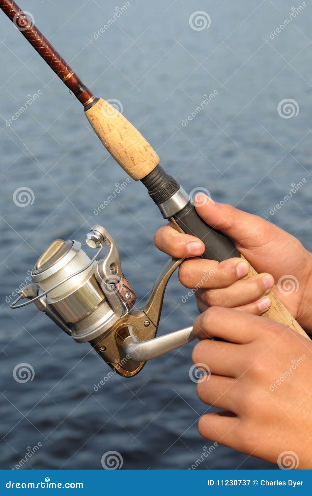 Fishing Rod stock image. Image of recreation, gold, fingers - 11230737