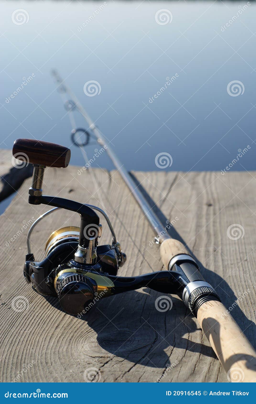 Fishing rod stock image. Image of lake, reel, wood, closeup - 20916545
