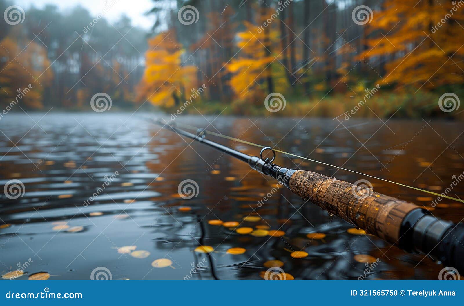 A Fishing Rod with an Aluminum Spool and Line Stock Photo - Image of ...