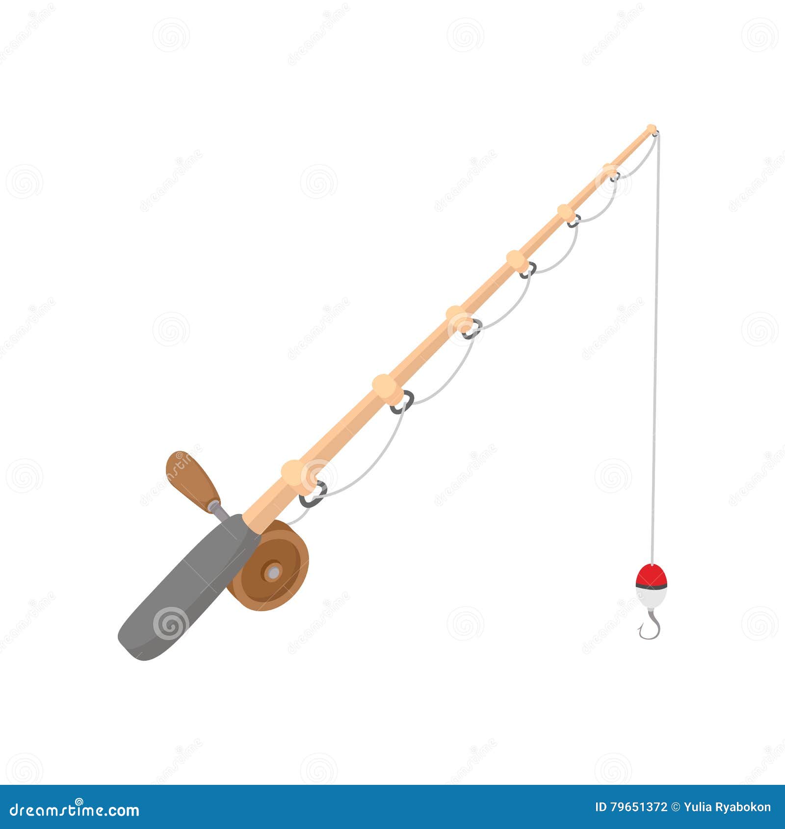 Fishing rod cartoon icon stock vector. Illustration of hunting - 79651372