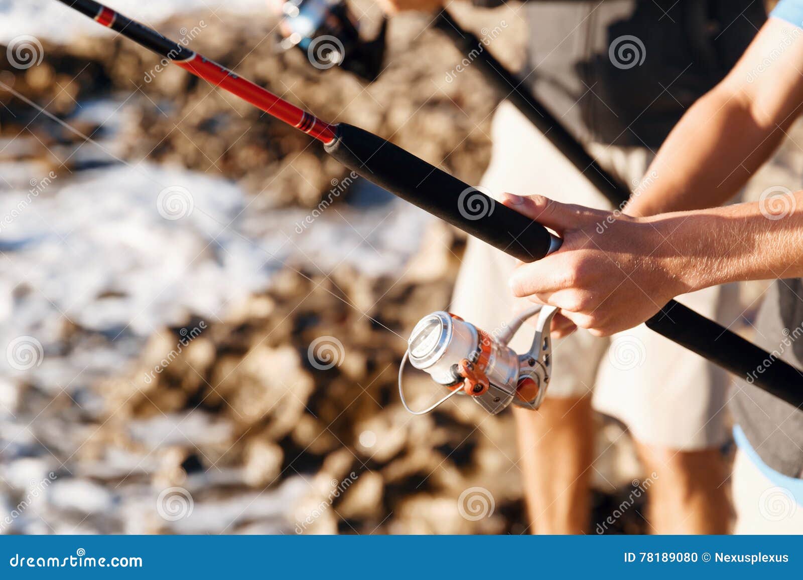 Fishing with rod stock photo. Image of angling, hands - 78189080