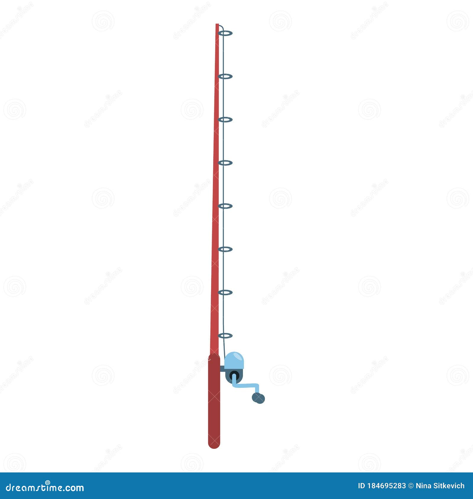 Fishing Rod Icon, Cartoon Style Stock Vector - Illustration of bait ...