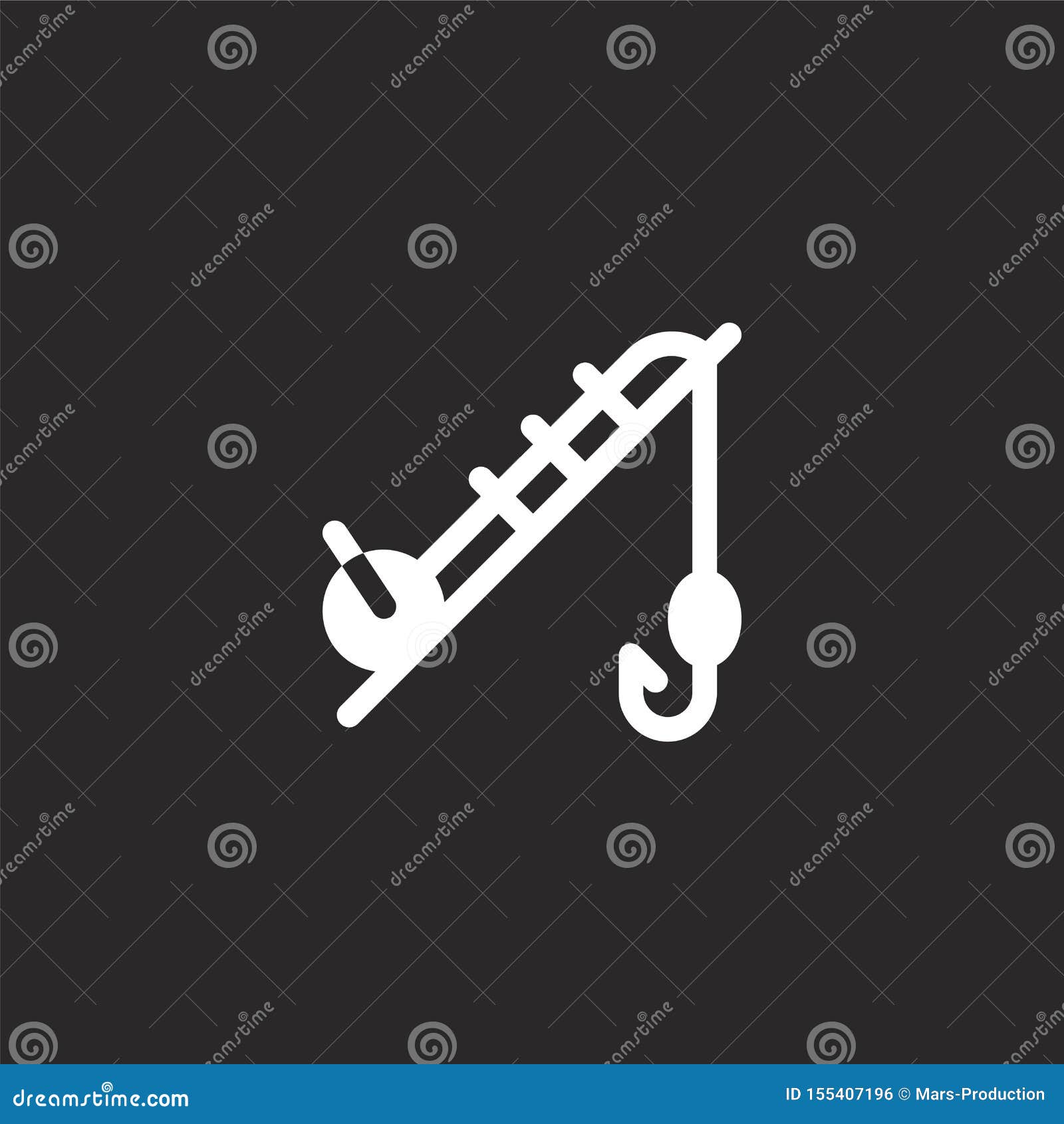 Fishing Rod Icon. Filled Fishing Rod Icon for Website Design and Mobile ...
