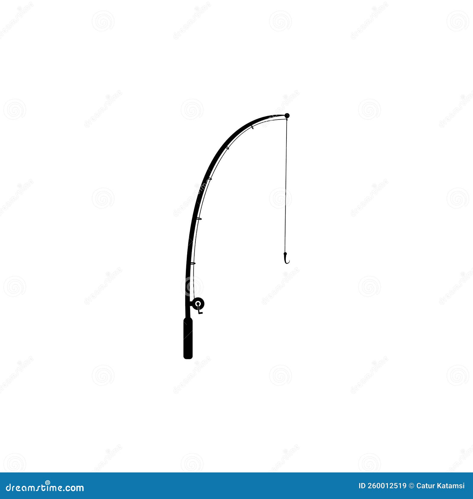 Fishing rod icon logo stock illustration. Illustration of hook - 260012519