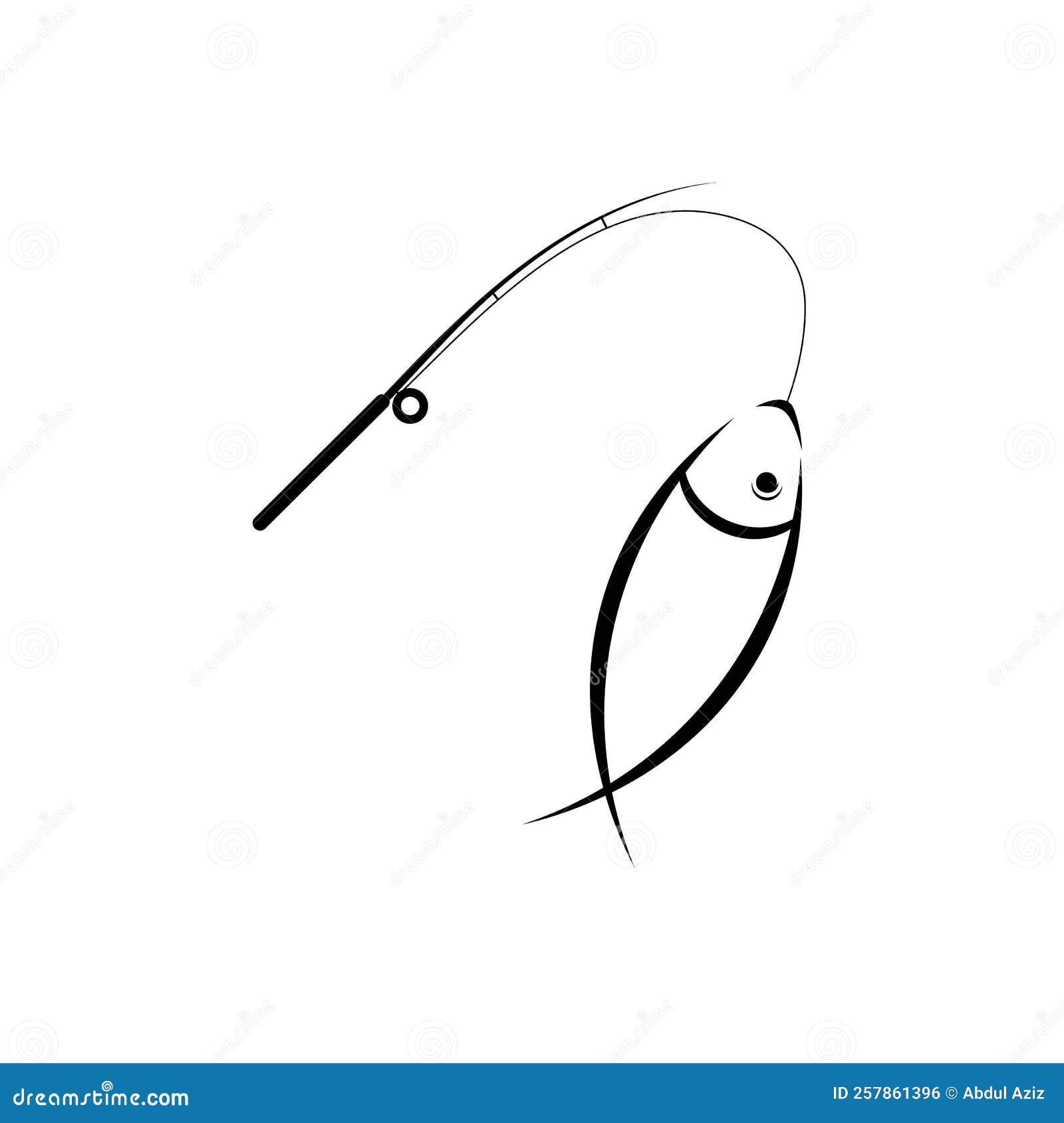 Fishing Rod Icon Logo Vector Stock Vector - Illustration of sign ...