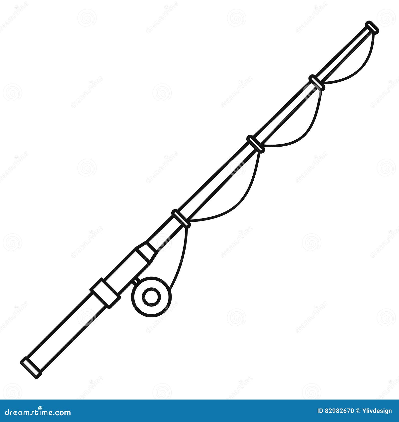 Fishing Rod Icon, Outline Style Stock Vector - Illustration of fisher ...