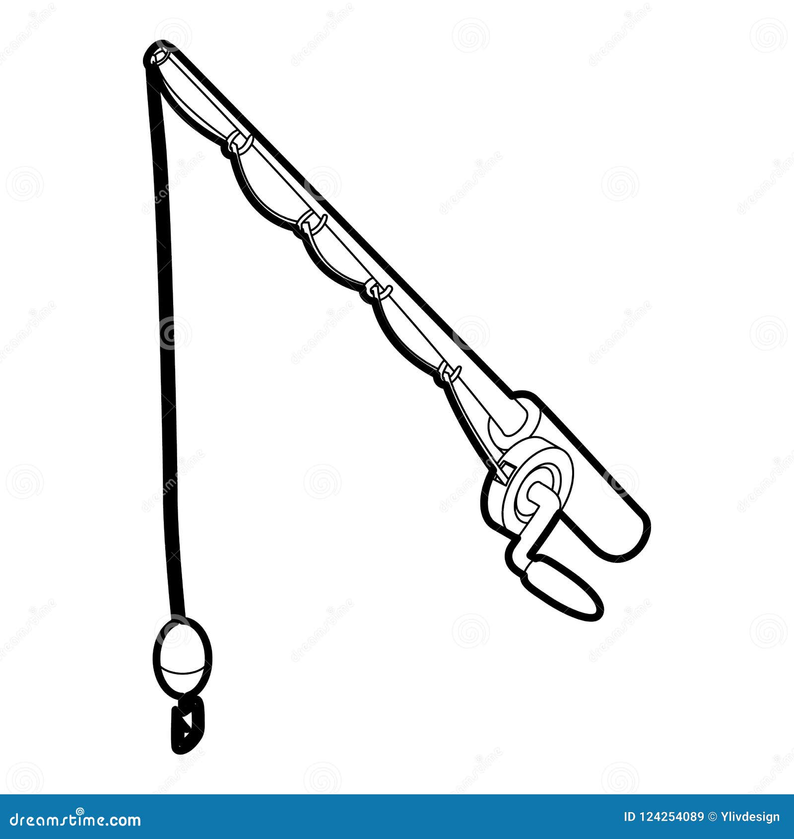 Fishing Rod Icon, Outline Style Stock Illustration - Illustration of ...