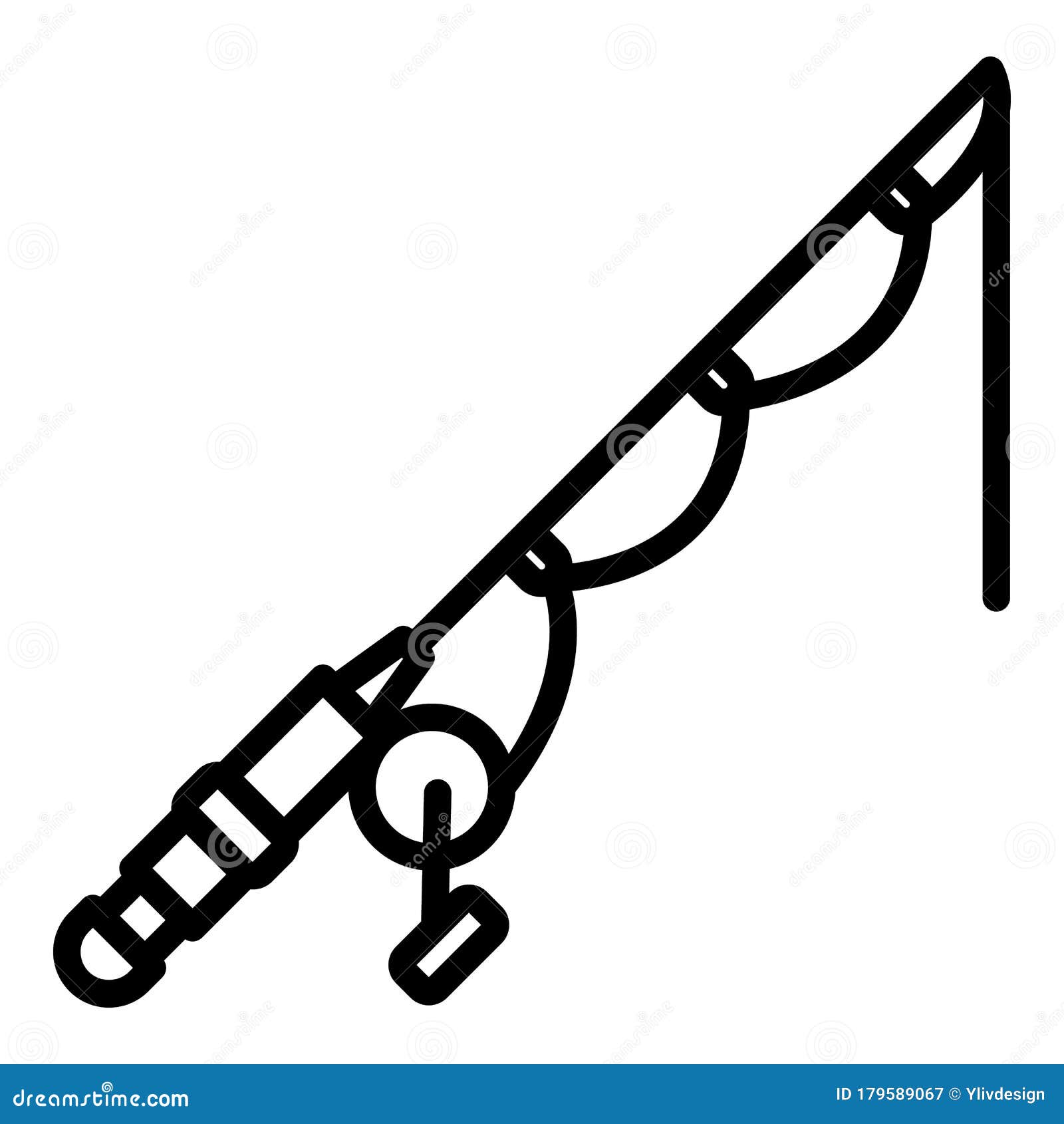 Fishing Rod Icon, Outline Style Stock Vector - Illustration of fishing ...
