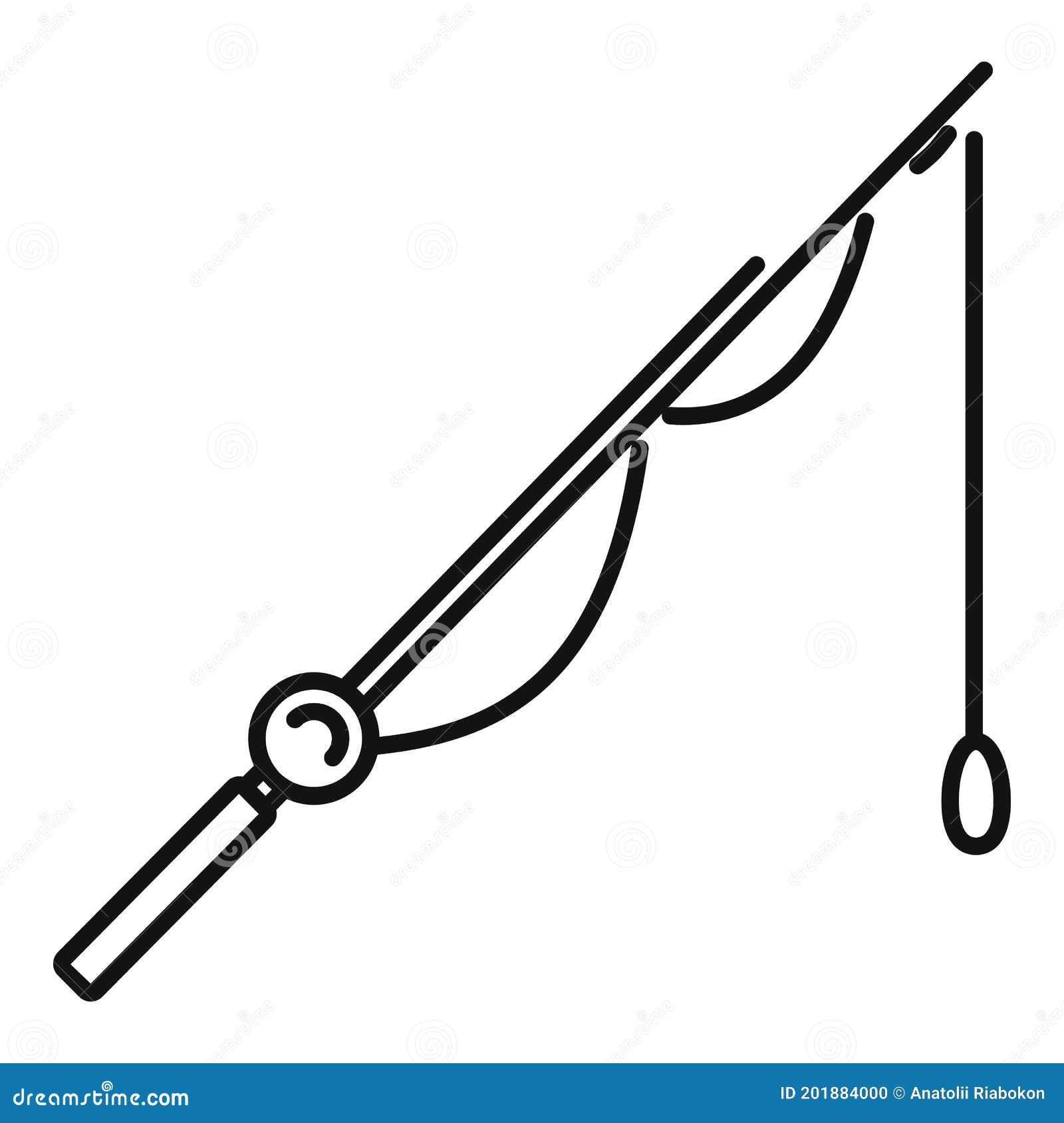 Fishing Rod Icon, Outline Style Stock Vector - Illustration of bite ...