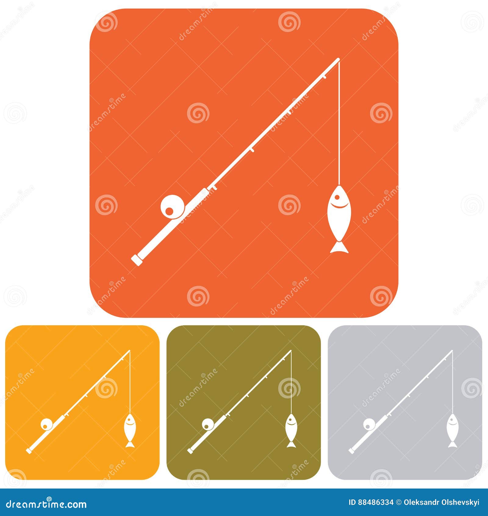 Fishing rod icon stock vector. Illustration of simplicity - 88486334