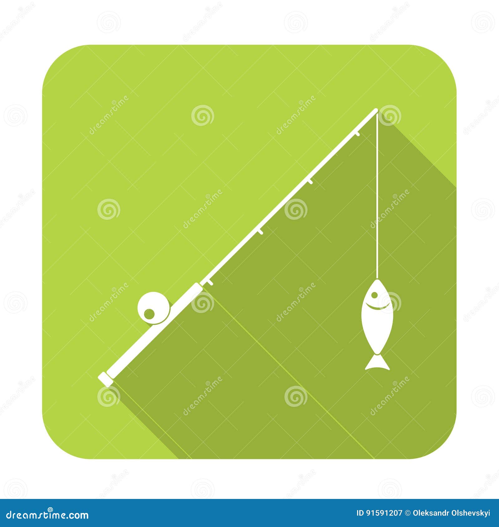Fishing rod icon stock vector. Illustration of long, graphic - 91591207
