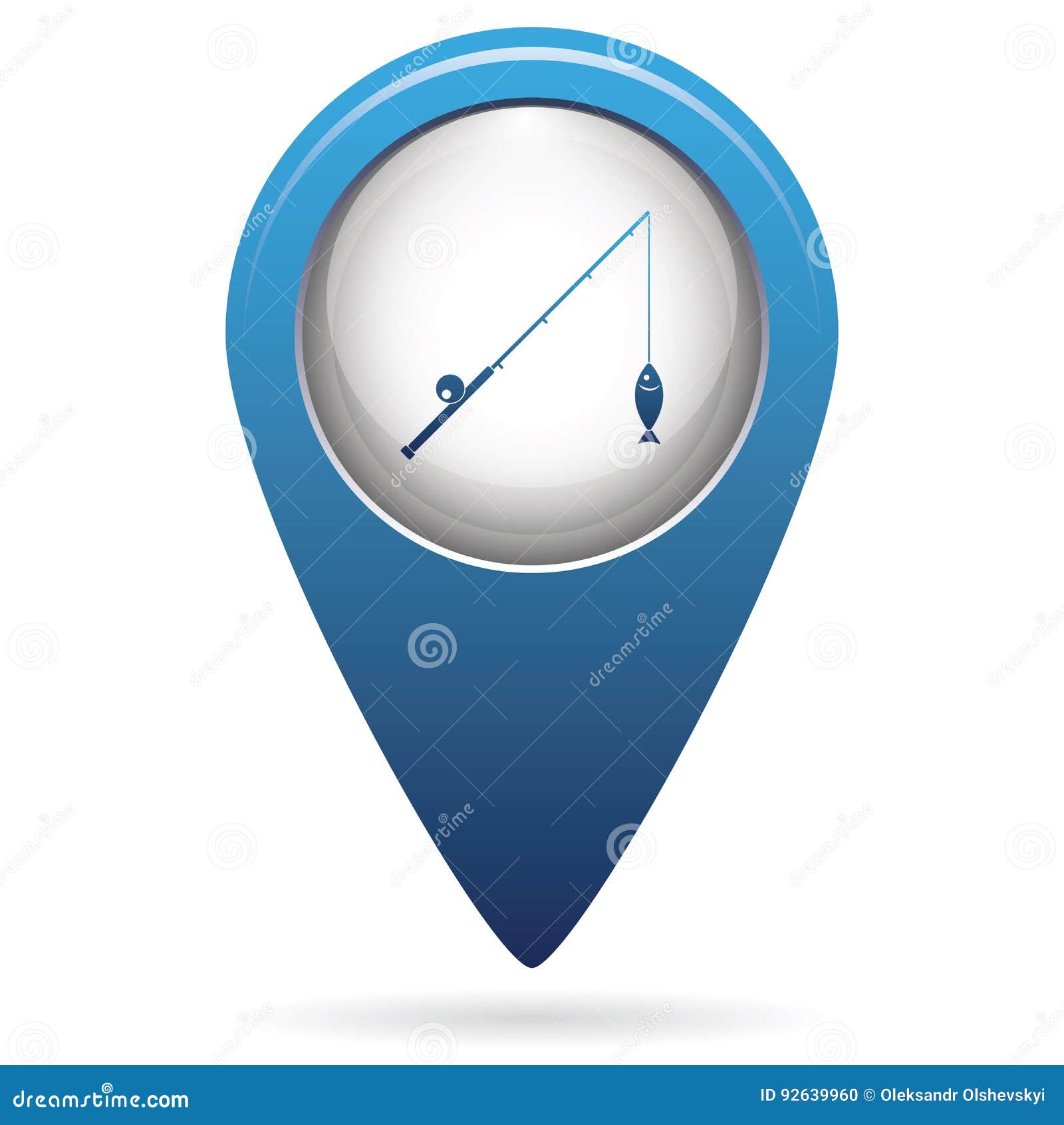 Fishing rod icon stock vector. Illustration of outdoors - 92639960