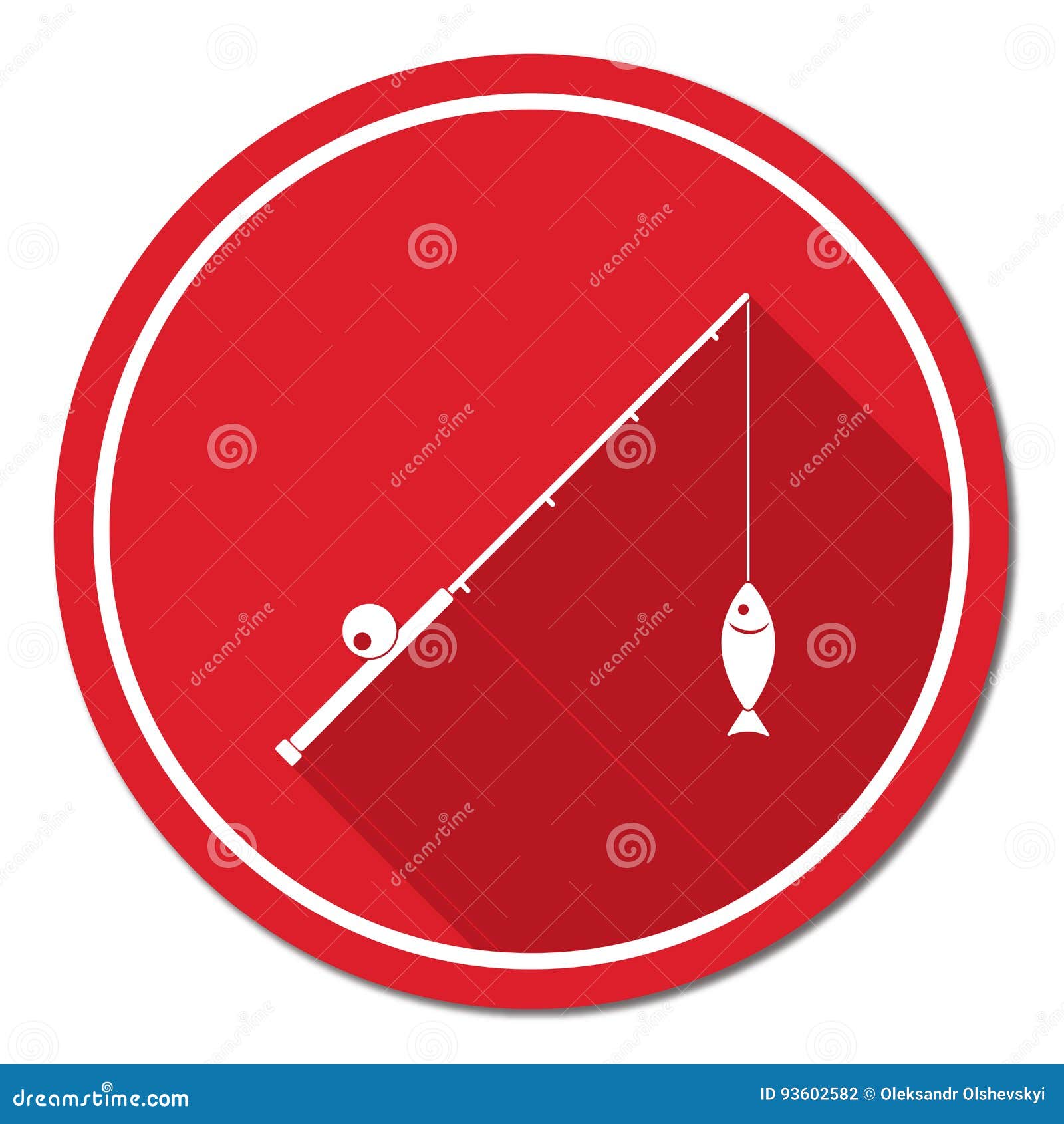 Fishing rod icon stock vector. Illustration of sharp - 93602582