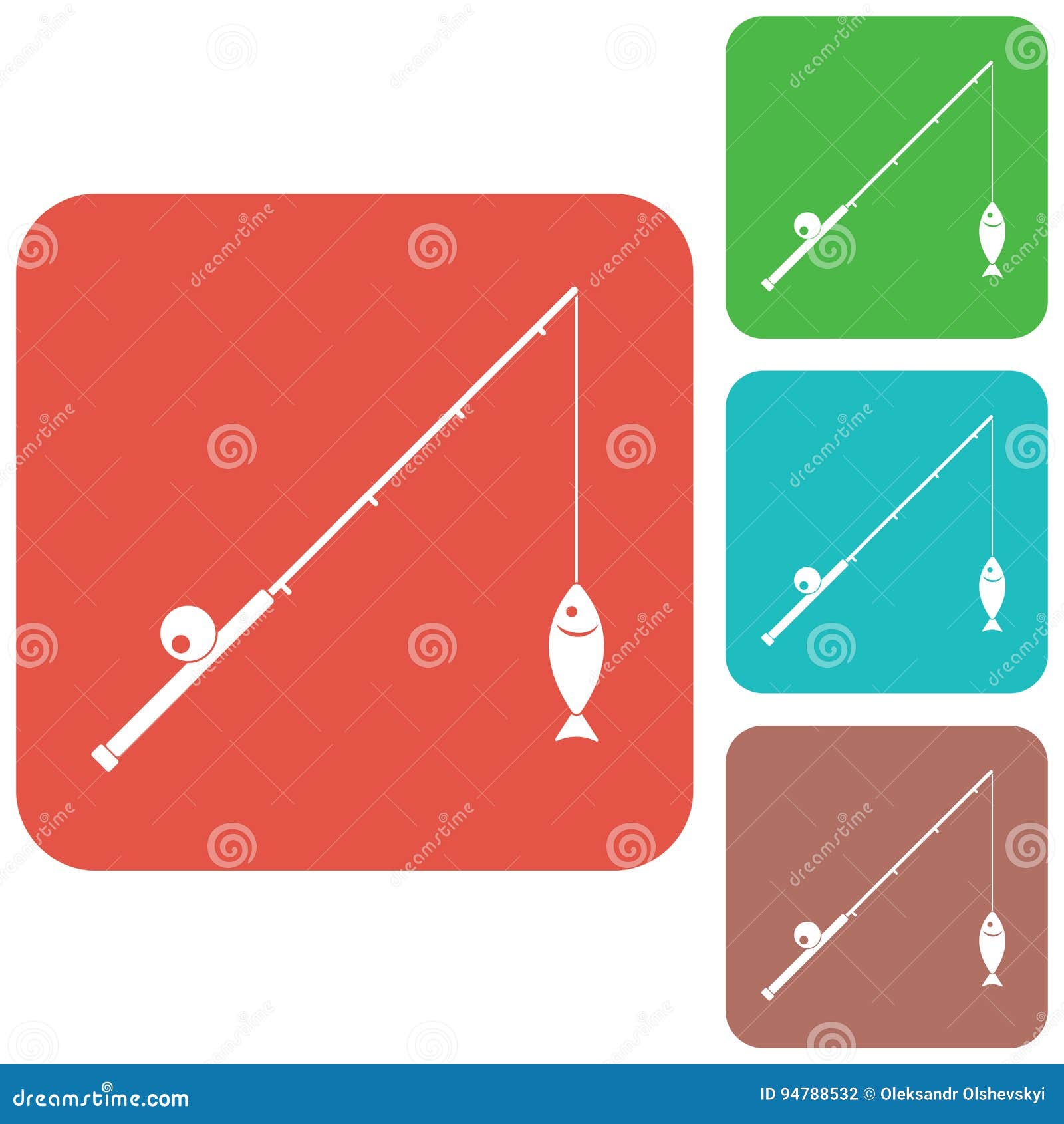 Fishing rod icon stock vector. Illustration of sharp - 94788532