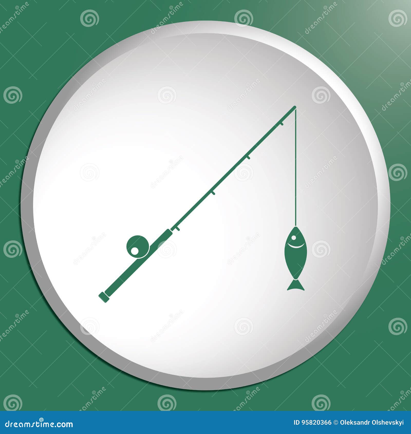Fishing rod icon stock vector. Illustration of graphic - 95820366