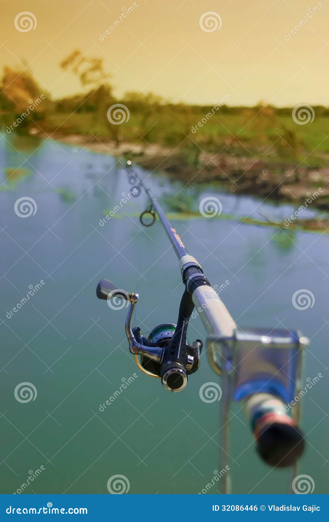 Fishing rod stock photo. Image of lake, fishing, recreation - 32086446