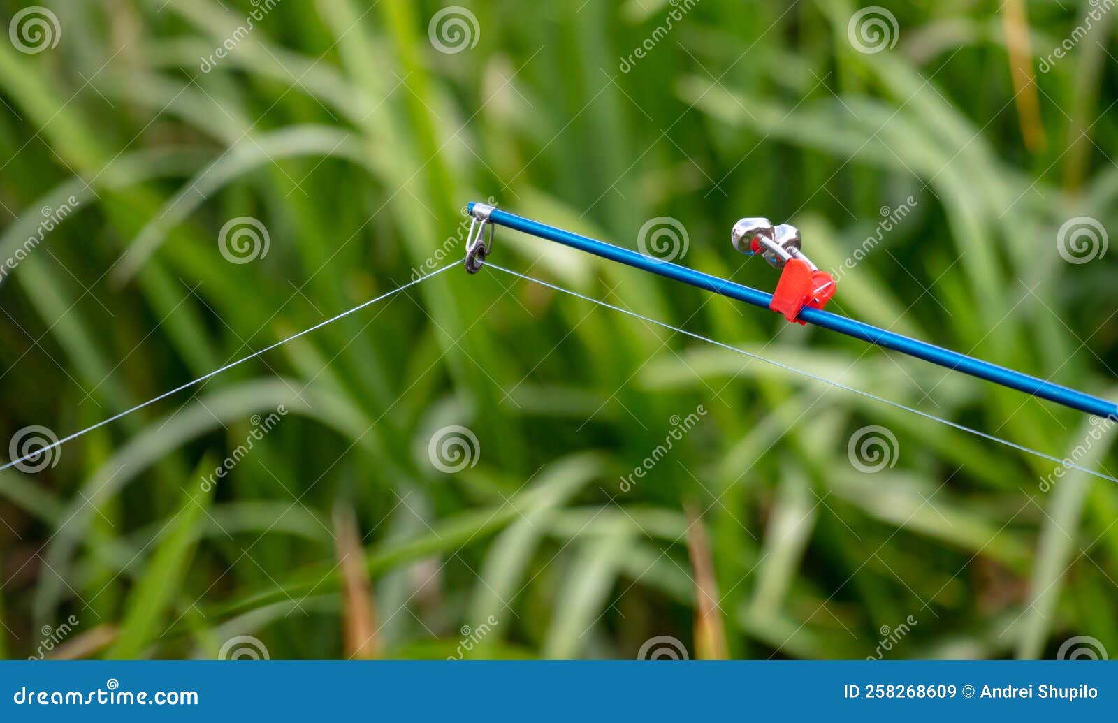 Fishing Rod in Nature in Summer. Stock Image - Image of alarm, closeup ...