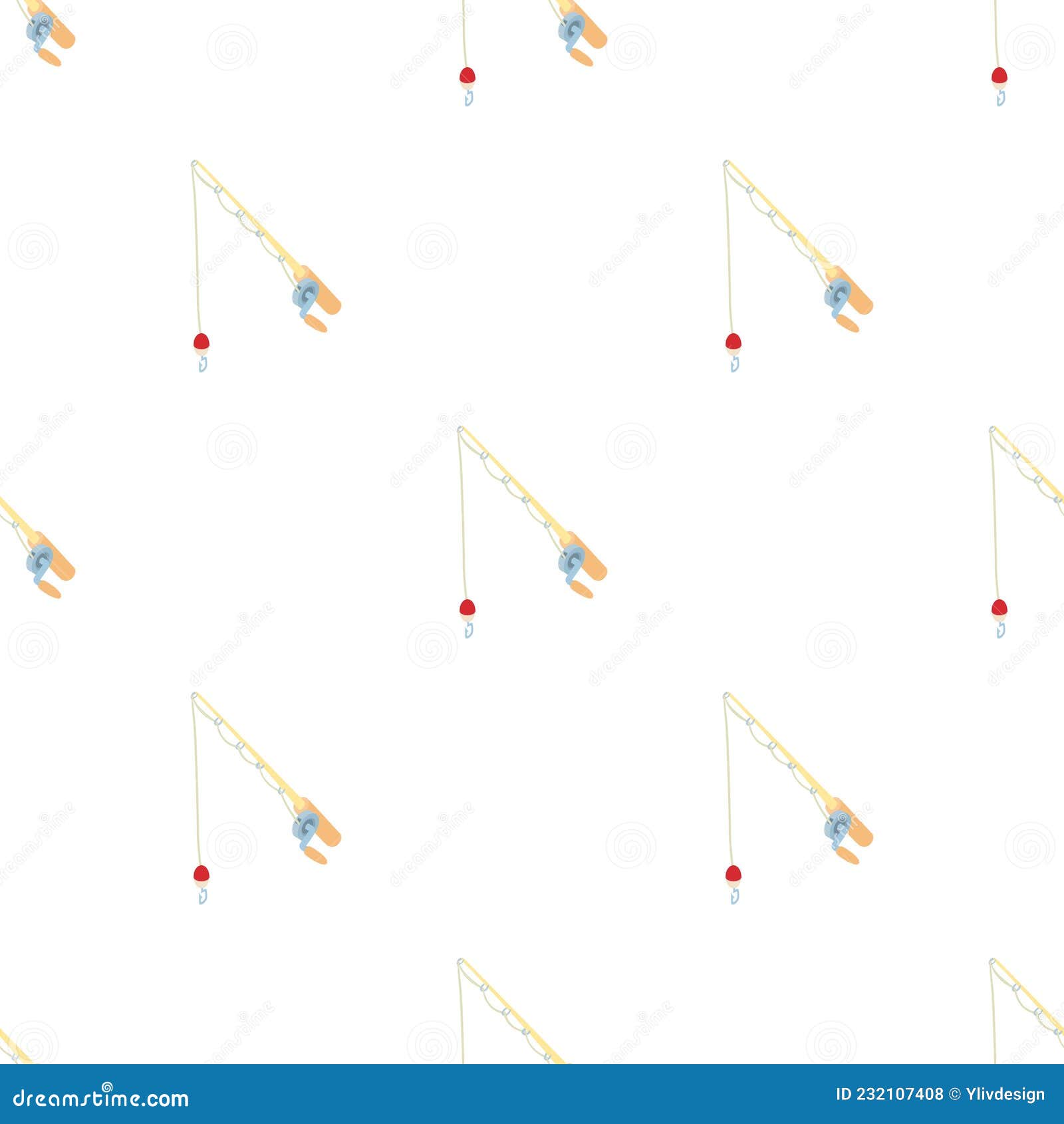Fishing Rod Pattern Seamless Vector Stock Vector - Illustration of ...