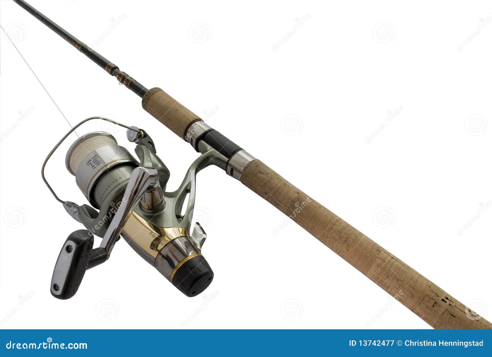 Fishing rod with reel stock image. Image of isolated - 13742477