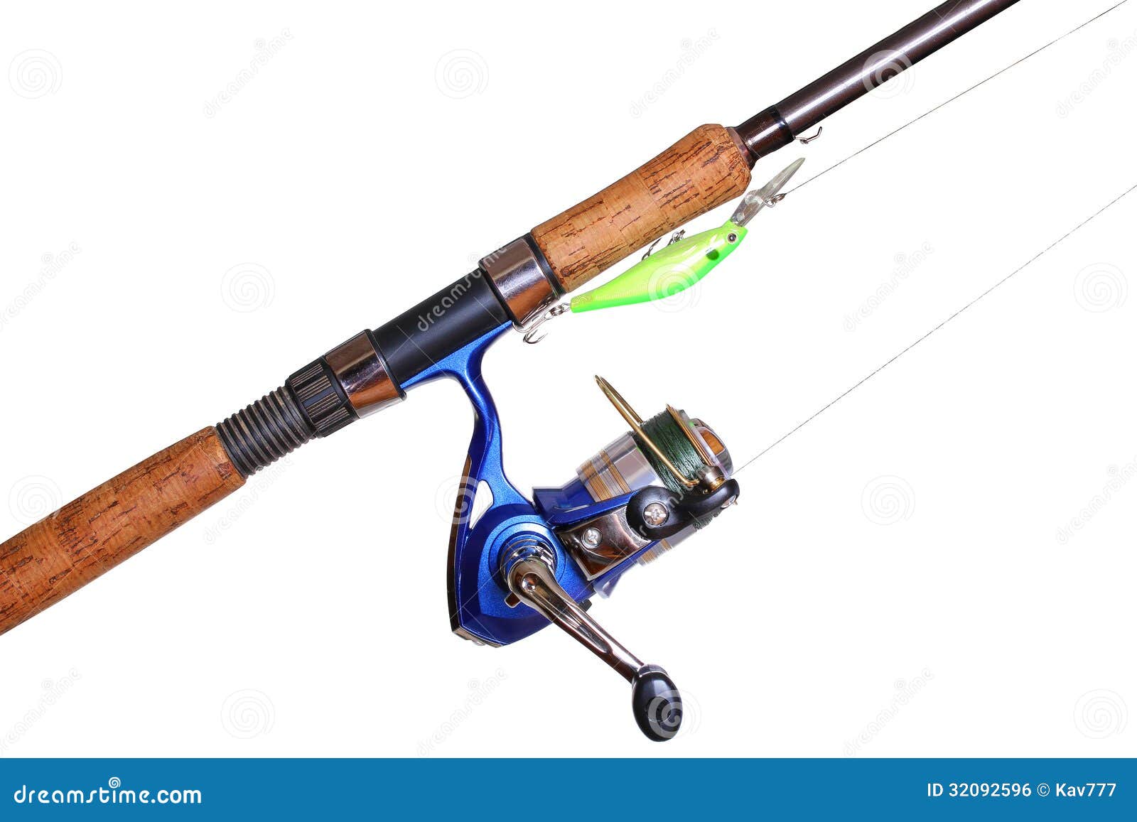 Fishing Rod and Reel, Isolated Stock Photo - Image of water, angler ...