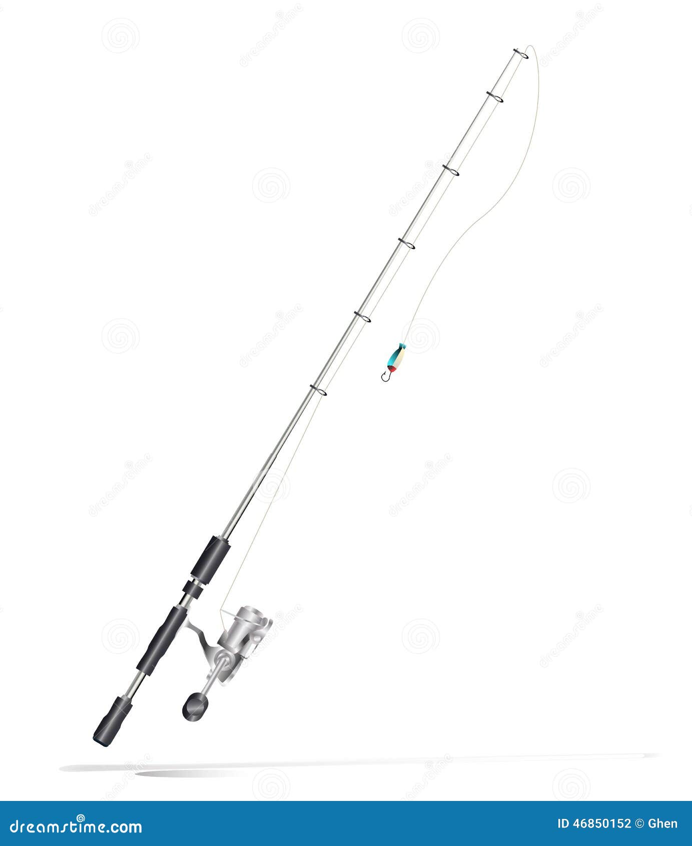 Fishing rod stock vector. Illustration of fish, object - 46850152