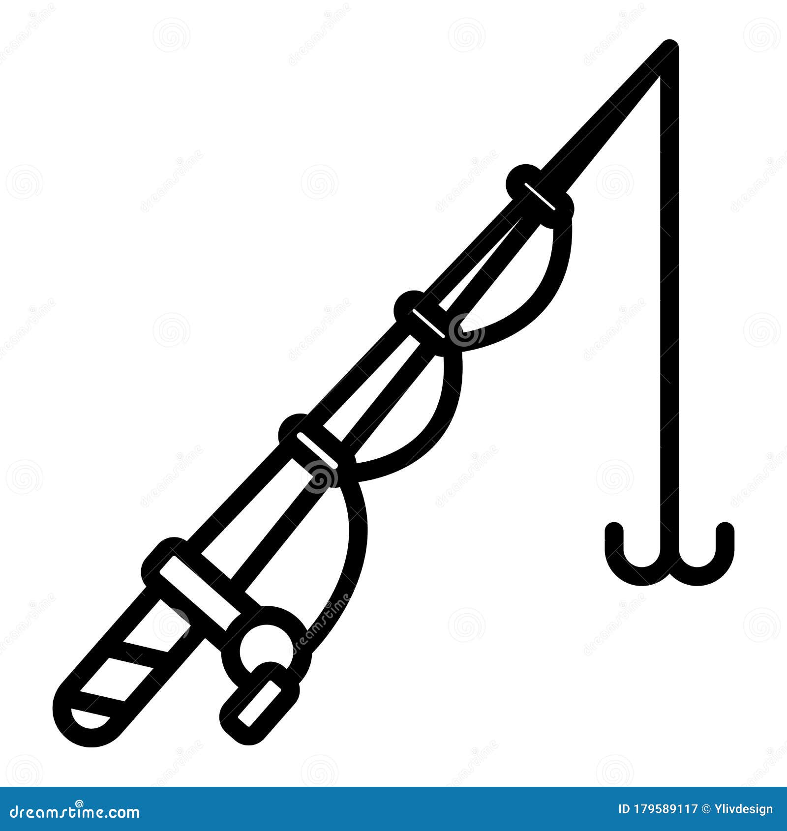 Fishing Rod Spinning Icon, Outline Style Stock Vector - Illustration of ...