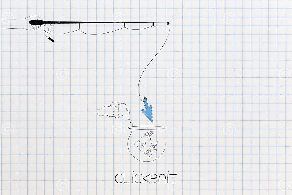 Fishing Rod Trying To Catch a Fish with a Mouse Pointer, Clickbait ...
