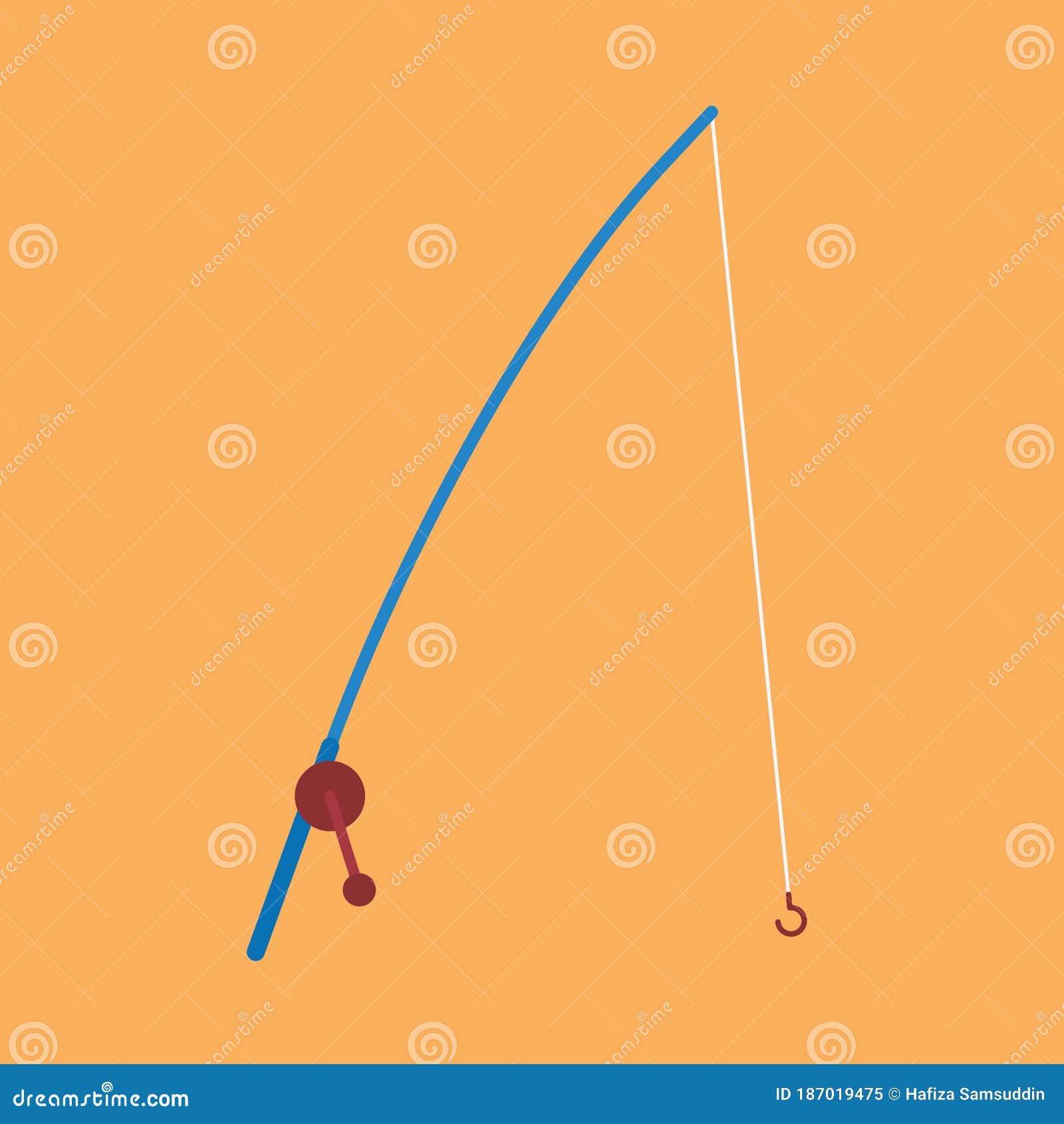 Fishing Rod. Vector Illustration Decorative Design Stock Vector ...