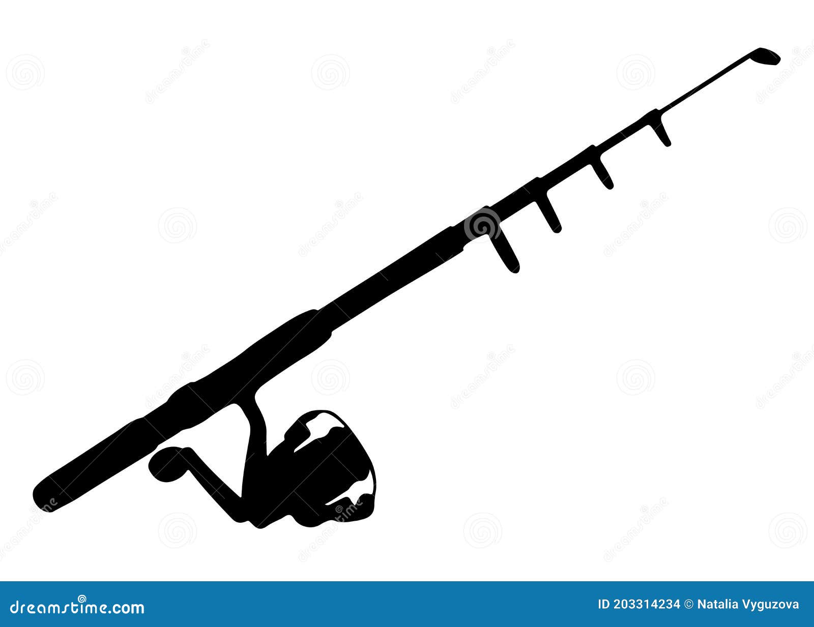 Fishing rod. Vector image stock vector. Illustration of graphic - 203314234