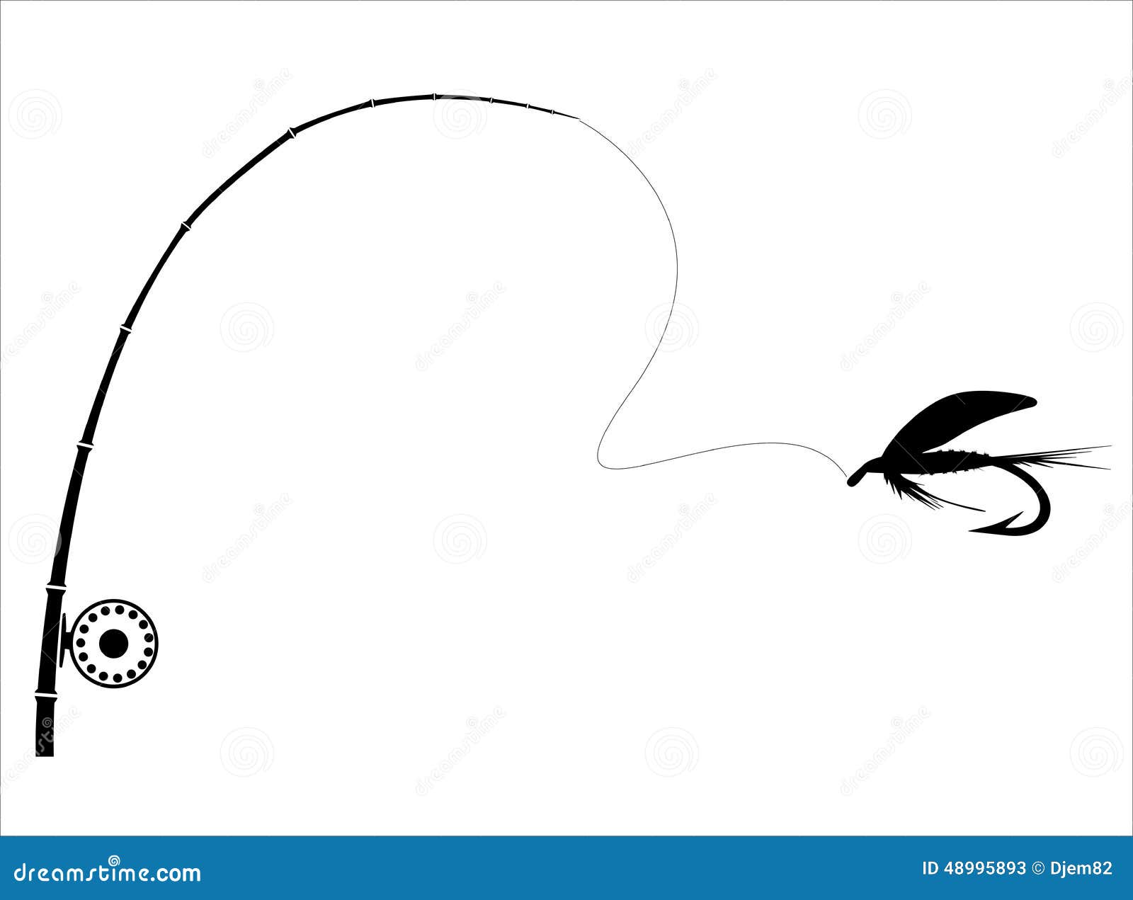 Fly Fishing Pole Vector