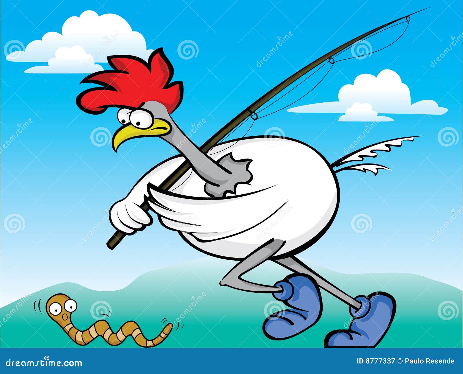 Fishing Rooster stock vector. Illustration of side, fishing - 8777337