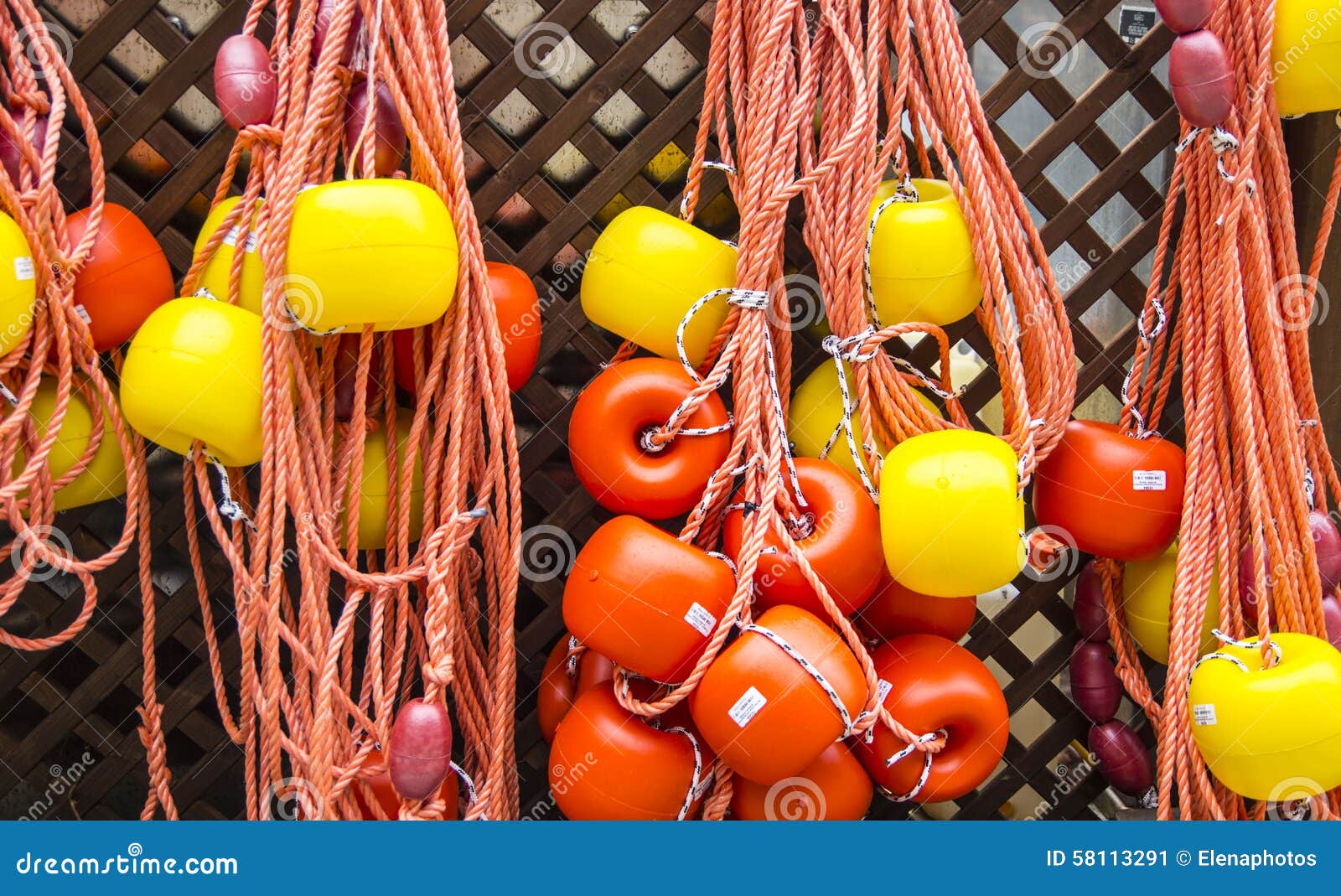 Fishing Ropes Net with Floats Stock Image - Image of fishnet, naval ...